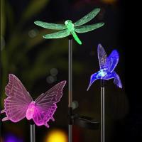 China Butterfly Solar Powered LED Ground Lights RoHS RGB Color Changing Outdoor for sale