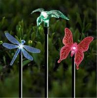 China Butterfly Solar Powered LED Ground Lights RoHS RGB Color Changing Outdoor for sale