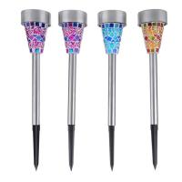 China IP44 Solar Powered Mosaic Glass Garden Lights 2W 5000K for sale