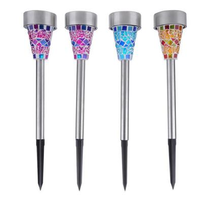 China IP44 Solar Powered Mosaic Glass Garden Lights 2W 5000K for sale