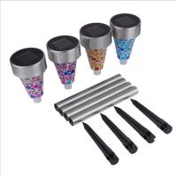 China IP44 Solar Powered Mosaic Glass Garden Lights 2W 5000K for sale