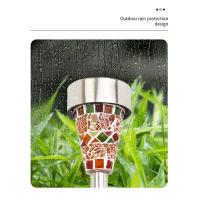 China IP44 Solar Powered Mosaic Glass Garden Lights 2W 5000K for sale