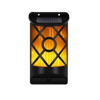China Black Flickering Flame Solar Wall Lights Rechargeable Battery for sale