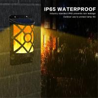 China Black Flickering Flame Solar Wall Lights Rechargeable Battery for sale