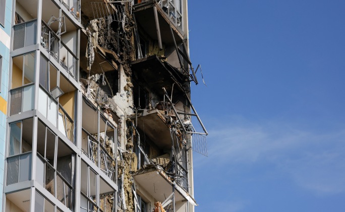 Apartment Block in Moscow After Ukrainian Drone Attack