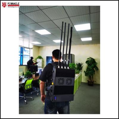 China WiFi GPS Anti Drone Jammer Backpack Manpack Style 100W Customized for sale
