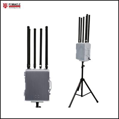 China 6-Antennas Waterproof Outdoor Fixed Anti-Drone Signal Jammer with Tripod Standing for sale
