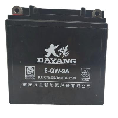 China DAYANG Black 12V 9Ah Tricycle Battery for Smooth and Stable Performance in Any Terrain for sale