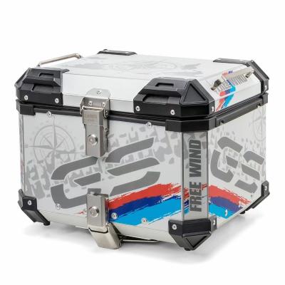 China Quick Release Locking System Motorcycle Top Box 45l Aluminium Adventure Bike Tail Cases for sale