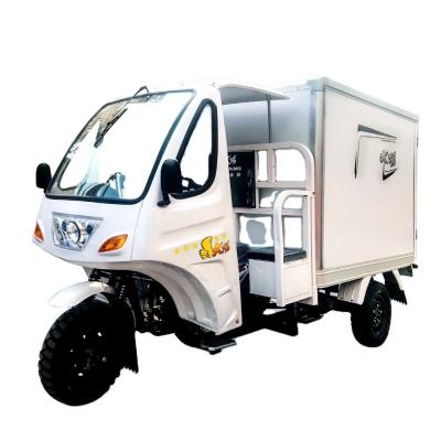 China Three Wheel Refrigerator Cargo Tricycle with Iron Cabin and Hydraulic Rear Brake for sale
