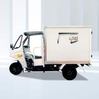 China 300cc Water Cooled Semi Cabin Tricycle with Closed Cargo Box for Fresh Food Transport for sale