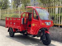 China Red Semi Cabin Cargo Tricycles with Drum Brake 201 250cc Motorized 3 Wheel Motorcycle for sale