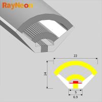 China Fan Shaped Silicone Neon Strip Light Waterproof Flexible 90 Degree Curved LED Strip Light for sale