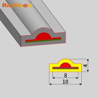 China D Shaped Flexible 8mm Wide COB Neon LED Strip Silicone Waterproof Embedded LED Light Strips for sale
