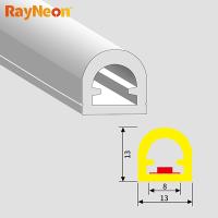China 13*13mm Outdoor LED Neon Lights Overhead View Semi Circular LED Neon Silicone Tube for sale