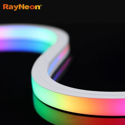 China 12 * 12 LED neon light strip with outdoor waterproof atmosphere lighting project, building body lighting illusion color DMX512 running horse light strip source factory for sale