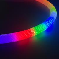 China C25mm Diameter 60LEDs/m DC12V/24V RGB/RGBW Full Color LED Pixel Round Braided Neon Strip Light 360 Degree Beam Angle for sale