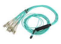 China 8 Core Male Female OM3 MPO Fanout Breakout MPO / MTP To LC for sale