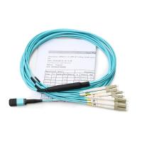 China 8 Core Male Female OM3 MPO Fanout Breakout MPO / MTP To LC for sale