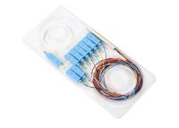 China 1x8 Fiber Optic PLC Splitter Mini Steel Tube Type 0.9mm for sale