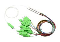 China 1x8 Fiber Optic PLC Splitter Mini Steel Tube Type 0.9mm for sale