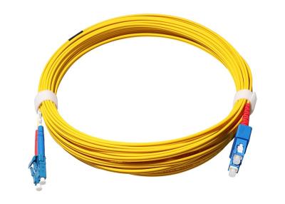 China LC-SC singlemode duplex Fiber Optic Patch Cord 3m Yellow for sale