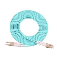 China LC To LC Fiber Optic Patch Cord Lc Duplex OM3 Aqua 3 Meter Multimode for sale