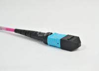 China ISO9001 8 Core MPO/MTP OM4 Optical Fiber Patch Cable Customize Cord Length for sale