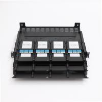 China 19 inch 1U MPO Fiber Optic Patch Panel with MPO - LC 24F Optical Cassettes for sale