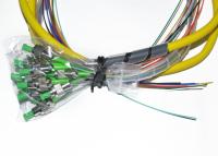 China 12 Core FC / APC 9 / 125 Optical Fiber Patch Cord bundle pigtail for sale