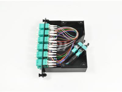 China FTTX Solution Fiber Optic Patch Panel 24 Core MTP - LC Cassette Cold Roll Steel for sale