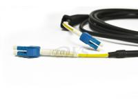 China NSN-LC/UPC G657A1 Fiber Optic Cable Assemblies Duplex 90 Degree 7.0mm Diameter for sale