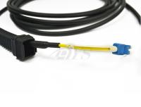 China NSN-LC/UPC G657A1 Fiber Optic Cable Assemblies Duplex 90 Degree 7.0mm Diameter for sale