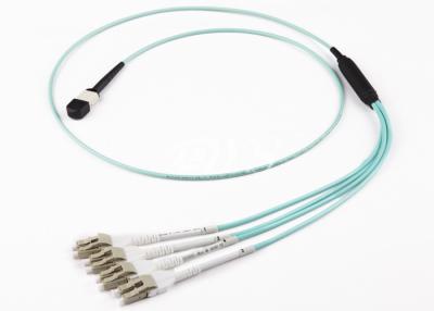China 40Gb Fiber Optic OM3 QSFP MPO-LC 8Core Patch Cord for sale