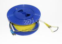 China Yellow 50 Meter Duplex Single Mode Fiber Patch Cord with pulling eye for sale