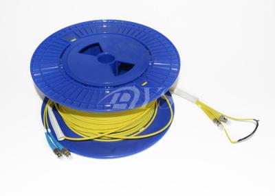 China Yellow 50 Meter Duplex Single Mode Fiber Patch Cord with pulling eye for sale