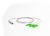 China SC/APC 1x2 PLC Optical Fiber Splitter Singlemode stainless tube type Connectorized for sale