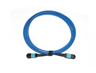 China MPO Female-MPO Female optical fibre patchcord 12F OM3 Blue 5M for sale