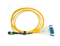 China 40G 8 Fiber Singlemode MPO/MTP To LC Fan Out Jumper 0.5dB Insertion Loss for sale