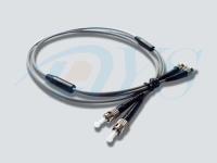 China High Tensile Resistant Optical Fiber Patch Cord 2.9mm 1 / 2 Cores with Flexible Metal Tube for sale