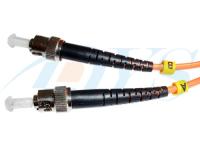 China Red Duplex Optical Fiber Patch Cord ST / MM / DX With Single Mode for sale