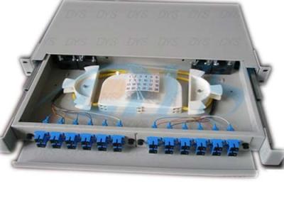 China SC Beige Fiber Optic Odf , 24 Aluminium Port Fiber Optic Patch Panel for sale