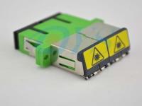 China 1 / 2 Core Plastic Metal Optical Fiber Patch Cord , Green Optical Fiber Cable Adapter for sale