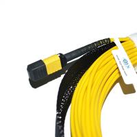 China 12 fiber elite pulling eye Reversible MPO Connector Patchcord for sale