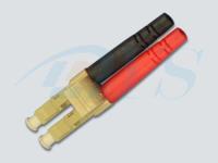 China LC Duplex Multimode Optical Fiber Connectors With Red & Black Boots for sale
