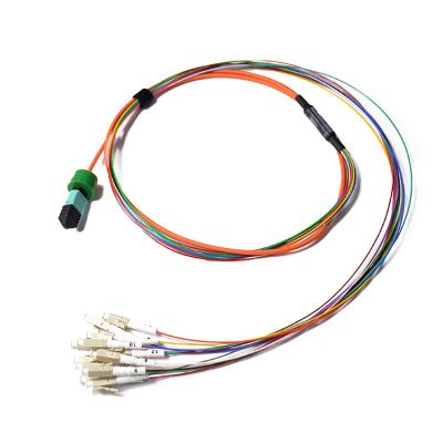 China 12 Cores MPO/MTP Fiber Optic Patch Cord Customized Length Low Insertion Loss for sale