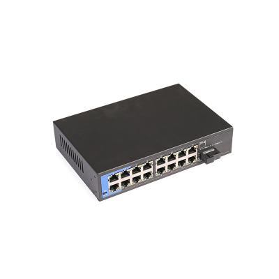 China 1 Fiber Port 16 RJ45 Fiber Optic Ethernet Media Converter 10/100/1000M Data Rate for sale