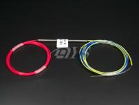 China 1x2 Fiber Optic Splitting Ratio 50 / 50 FBT Optical Fiber Splitter Single Fusion Design for sale
