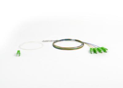 China 1:4 PLCOptical Fiber Splitter MicroType/ Stainless Steel Tube, With SC/APC Connector for sale