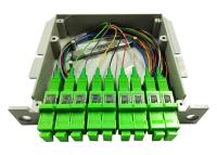 China 1x2 1x4 1x8 1x16 1x32 1x64 Fiber Optic PLC Splitter With SC Connector Optical Fiber Splitter for sale